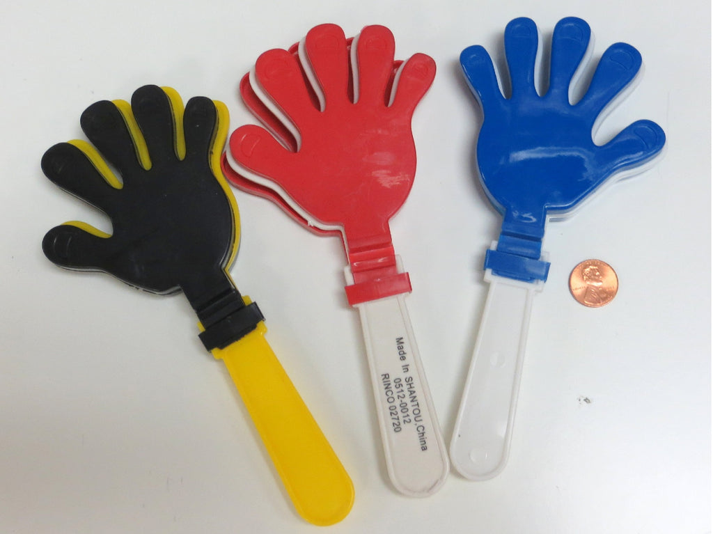 One Dozen 7.5" Clapper Hands (Red, Blue, Black & Gold) – Edison Novelty